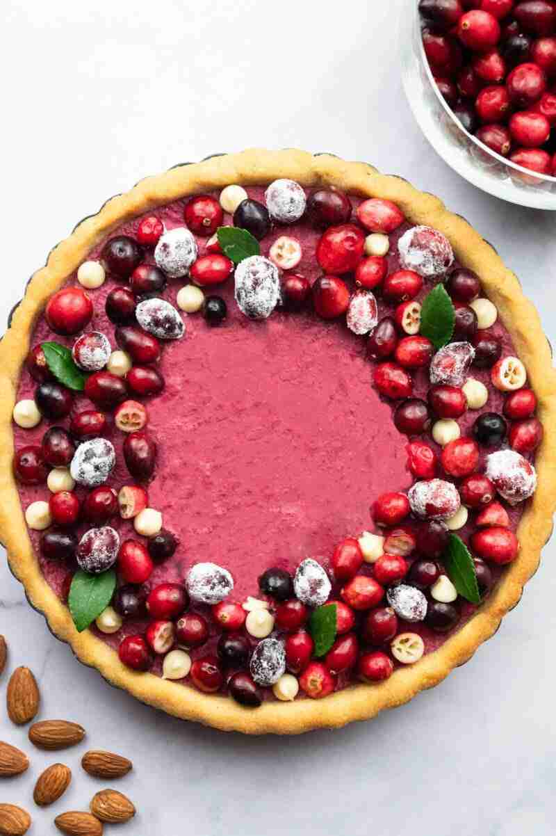 NYT Cranberry Curd Tart with Almond Crust (Keto, GF)