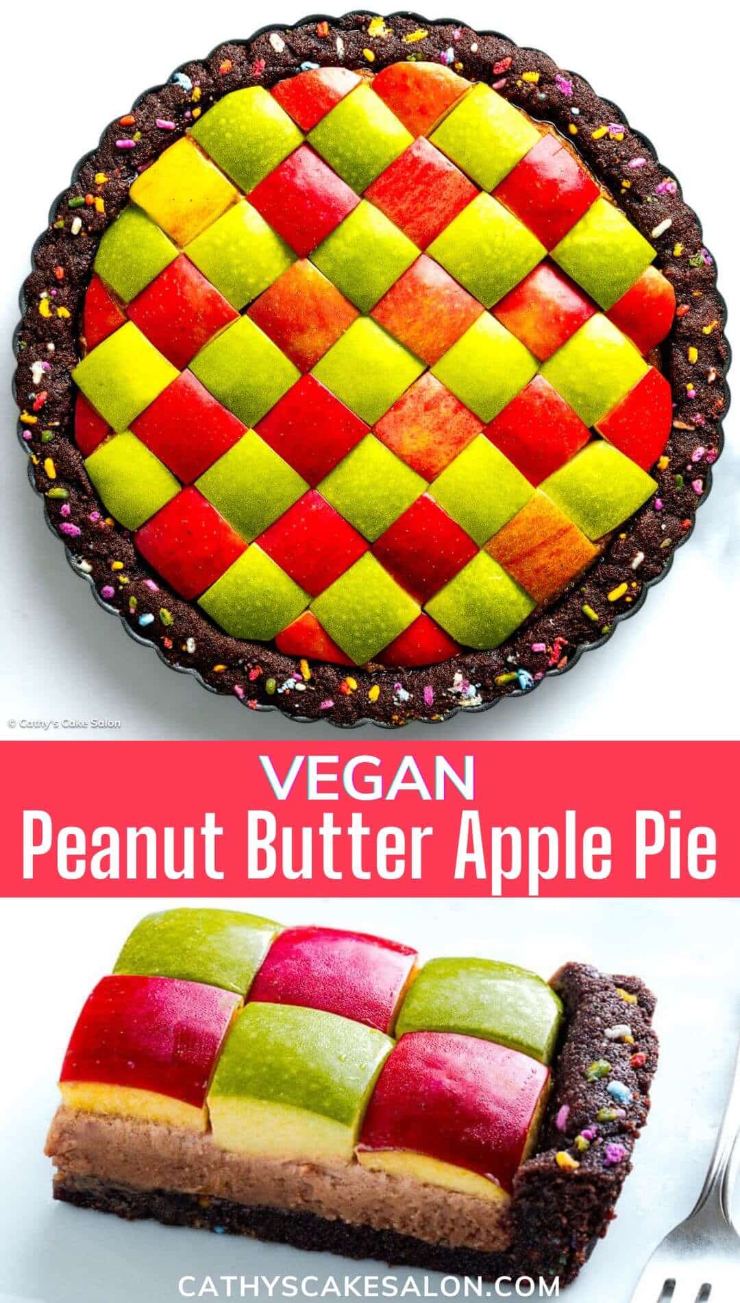 Vegan Peanut Butter Chocolate Pie with Apples (Gluten Free)