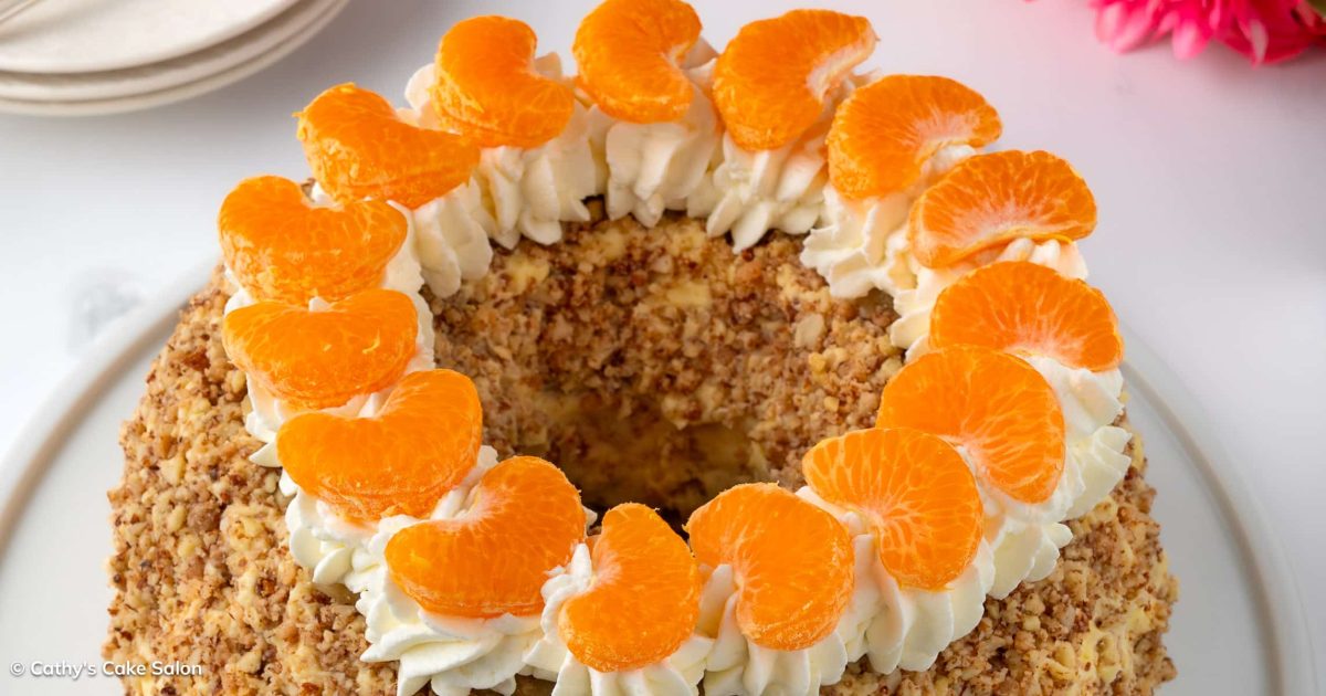 German Mandarin Orange Cake Recipe with Boozy Marzipan